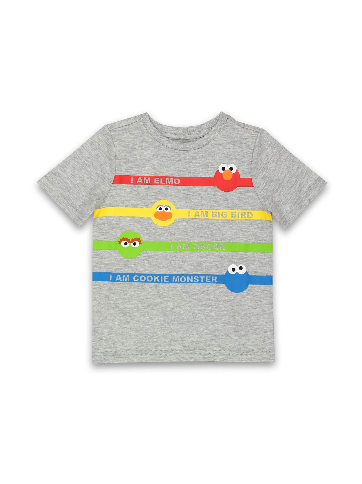 Isaac Mizrahi Loves Sesame Street Gang Elmo Toddler Baby Short Sleeve Tee (24 Months, Gray)