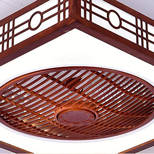 64W LED Ceiling Fans,Modern Acrylic Semi Flush Mount LED Invisible Ceiling Fan Lighting with Remote Control 3-Light Color and 3-Speed Changeable Enclosed Fandelier Timing Lamp (22.4 inch Round)
