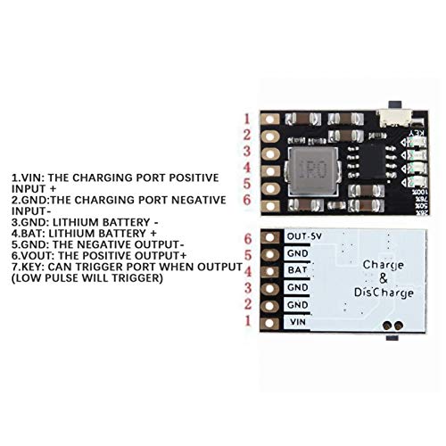 Charger Discharge Module 2A 5V Lithium Battery Charger Module Liion Battery Charger Module for 3.7V Liion Battery