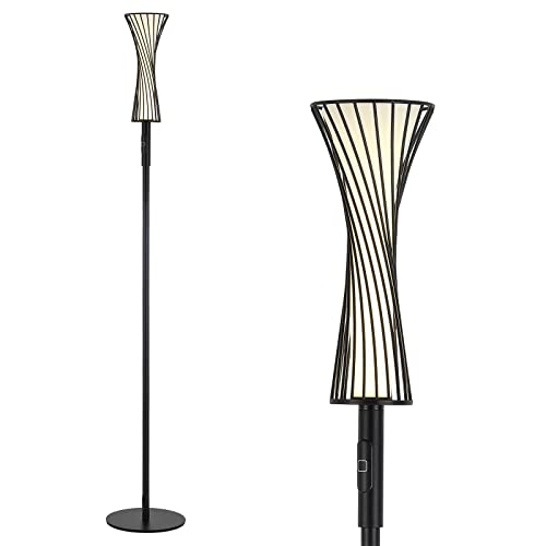 HEWEGO Black Floor Lamps for Living Room, Modern Floor Lamps LED Dimmable Standing Corner Lamp Black Decor, Crystal Floor Lamps for Bedrooms