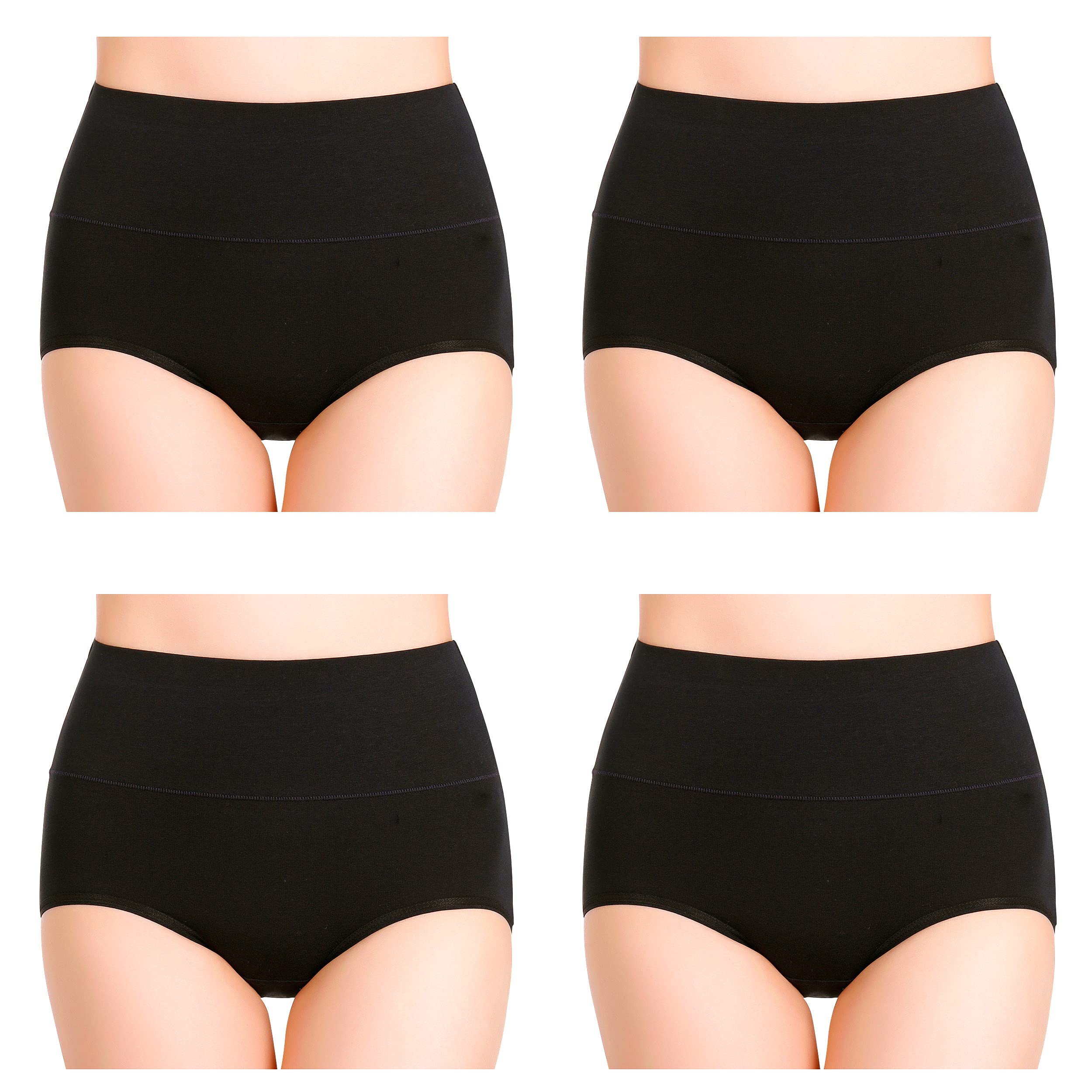 cauniss Cotton Panties High Waisted C Section Recovery Postpartum Soft Full Coverage Underwear for Women(7 Pack) (Black, Large, l)