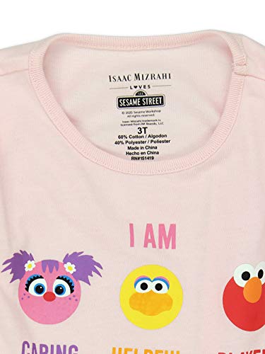 Isaac Mizrahi Loves Sesame Street Elmo Toddler Baby Long Sleeve T-Shirt Tee (4T, Light Pink)