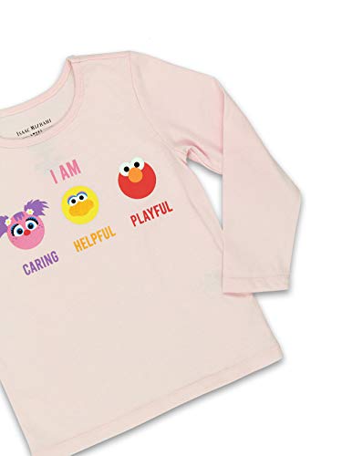 Isaac Mizrahi Loves Sesame Street Elmo Toddler Baby Long Sleeve T-Shirt Tee (4T, Light Pink)