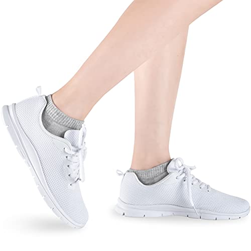 Cozi Foot 10 Pairs Women Ankle Socks Athletic Soft Low Cut Socks (Shoe Size: 5-8, C03-Black/White/Gray)
