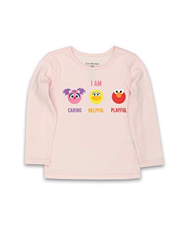 Isaac Mizrahi Loves Sesame Street Elmo Toddler Baby Long Sleeve T-Shirt Tee (4T, Light Pink)
