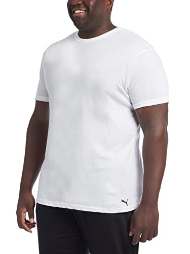 PUMA mens Big & Tall 3 Pack Classic T Shirt, White Traditional, 3X-Large Tall US