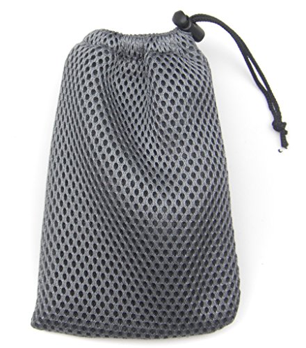 ALL in ONE 6pcs Grey Nylon Mesh Drawstring Bag Pouches for Mini Stuff Cellphone Mp3 10x15cm (4x6 Inch)