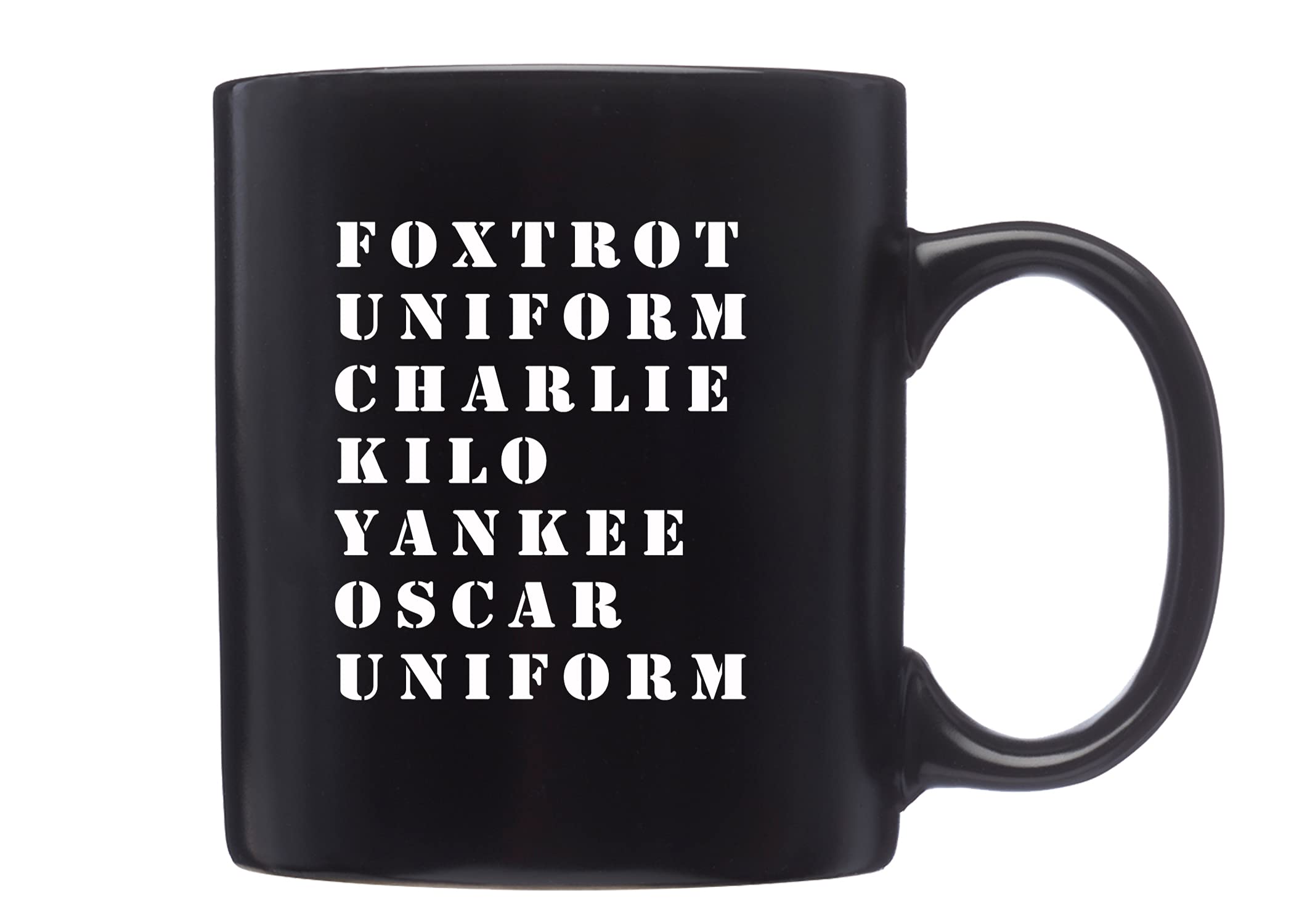 Rogue River Tactical Funny Coffee Mug Military Alphabet Foxtrot You Black Novelty Cup Great Gift Idea For Office Party Employee Boss Coworkers