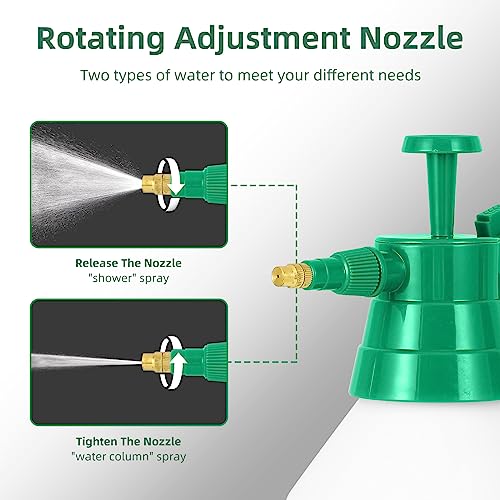 MOOCHI 2.0L/0.53Gallon Green Garden Sprayer Pump Pressure Hand Held with Safety Value for Watering, Home Cleaning, Car Washing