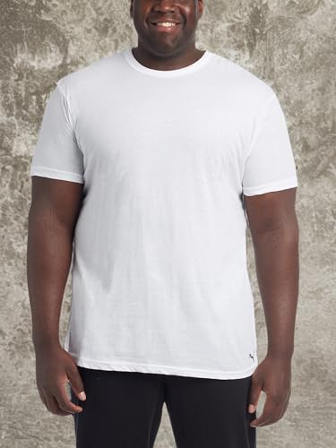 PUMA mens Big & Tall 3 Pack Classic T Shirt, White Traditional, 3X-Large Tall US