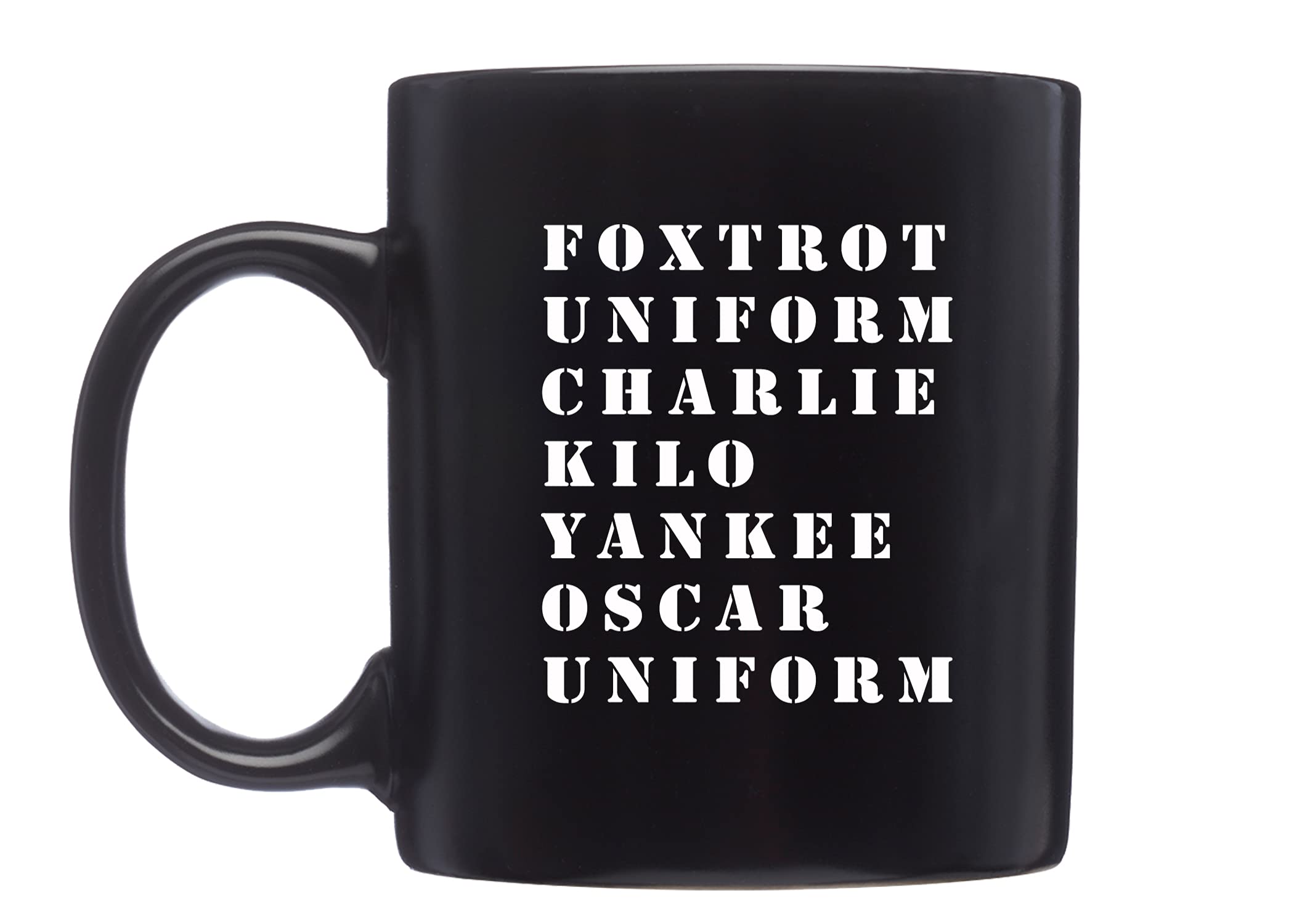 Rogue River Tactical Funny Coffee Mug Military Alphabet Foxtrot You Black Novelty Cup Great Gift Idea For Office Party Employee Boss Coworkers