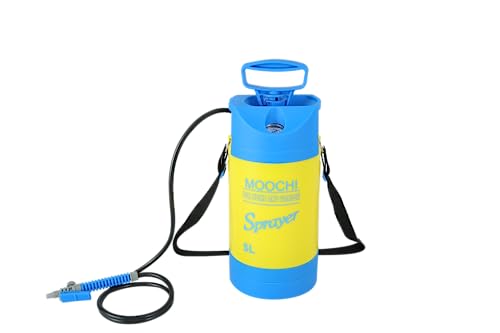 MOOCHI 1.3 Gallon Portable Lawn and Garden Pump Pressure Sprayer with Pressue Gauge Meter and Pressure Relief Valve, Safe Comfortable Usage