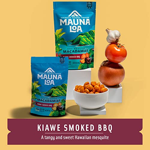 Mauna Loa Premium Roasted Macadamia Nuts, Kiawe Smoked BBQ Flavor,7 Oz Bag