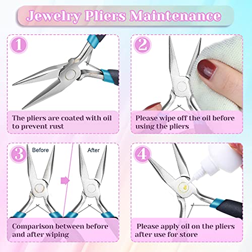 Jewelry Pliers Set, Paxcoo 3Pcs Jewelry Making Pliers Tools Kit includes Needle Nose Pliers, Round Nose Pliers, Wire Cutters for Jewelry Making Supplies, Wire Wrapping, DIY Crafts, Beading