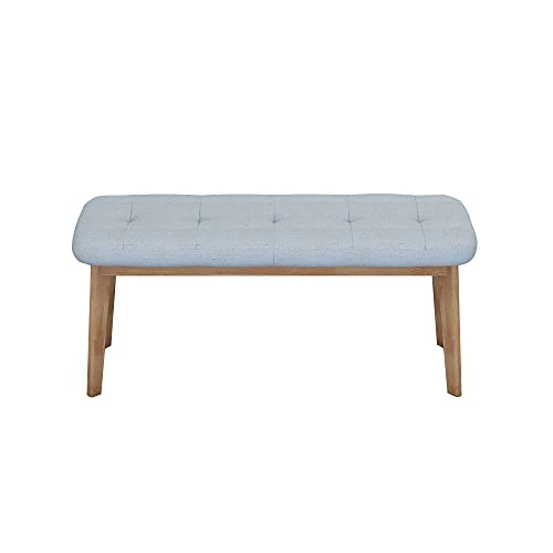 WoodShine Home Wood & Upholstered Bench for Kitchen, Dining Room, Living Room, Entryway, (Natural, 39.4inches)