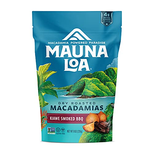Mauna Loa Premium Roasted Macadamia Nuts, Kiawe Smoked BBQ Flavor,7 Oz Bag