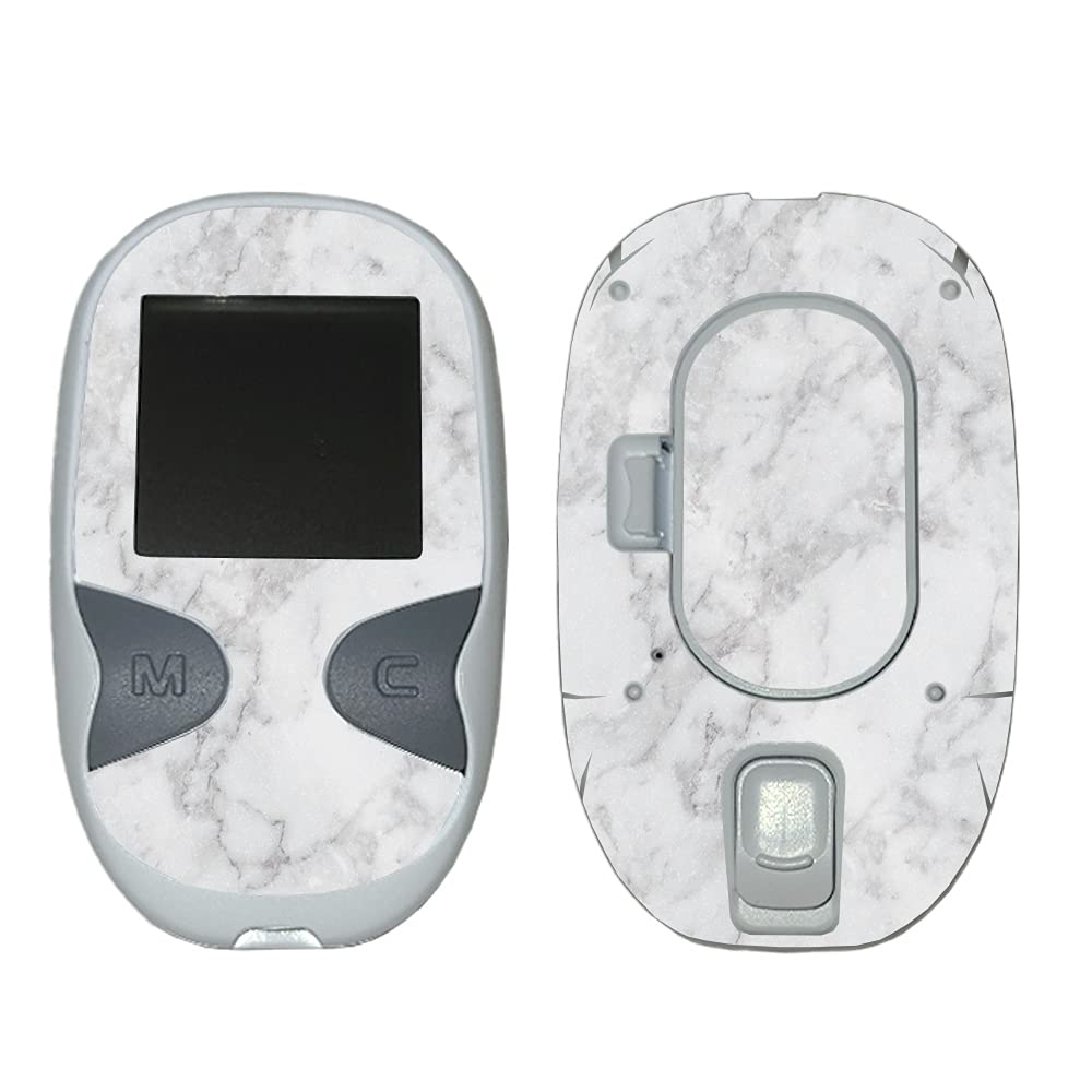 MightySkins Glossy Glitter Skin Compatible with Care Touch Glucose Meter - Frost Marble | Protective, Durable High-Gloss Glitter Finish | Easy to Apply | Made in The USA