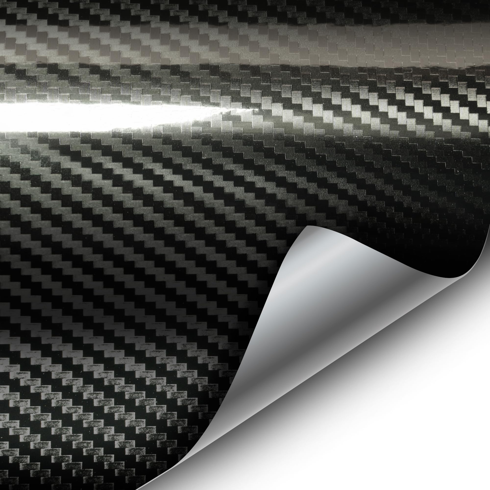 VVIVID Epoxy High Gloss Black Carbon Vinyl Automotive Wrap Film DIY Easy to Install No Mess (0.5ft x 5ft)