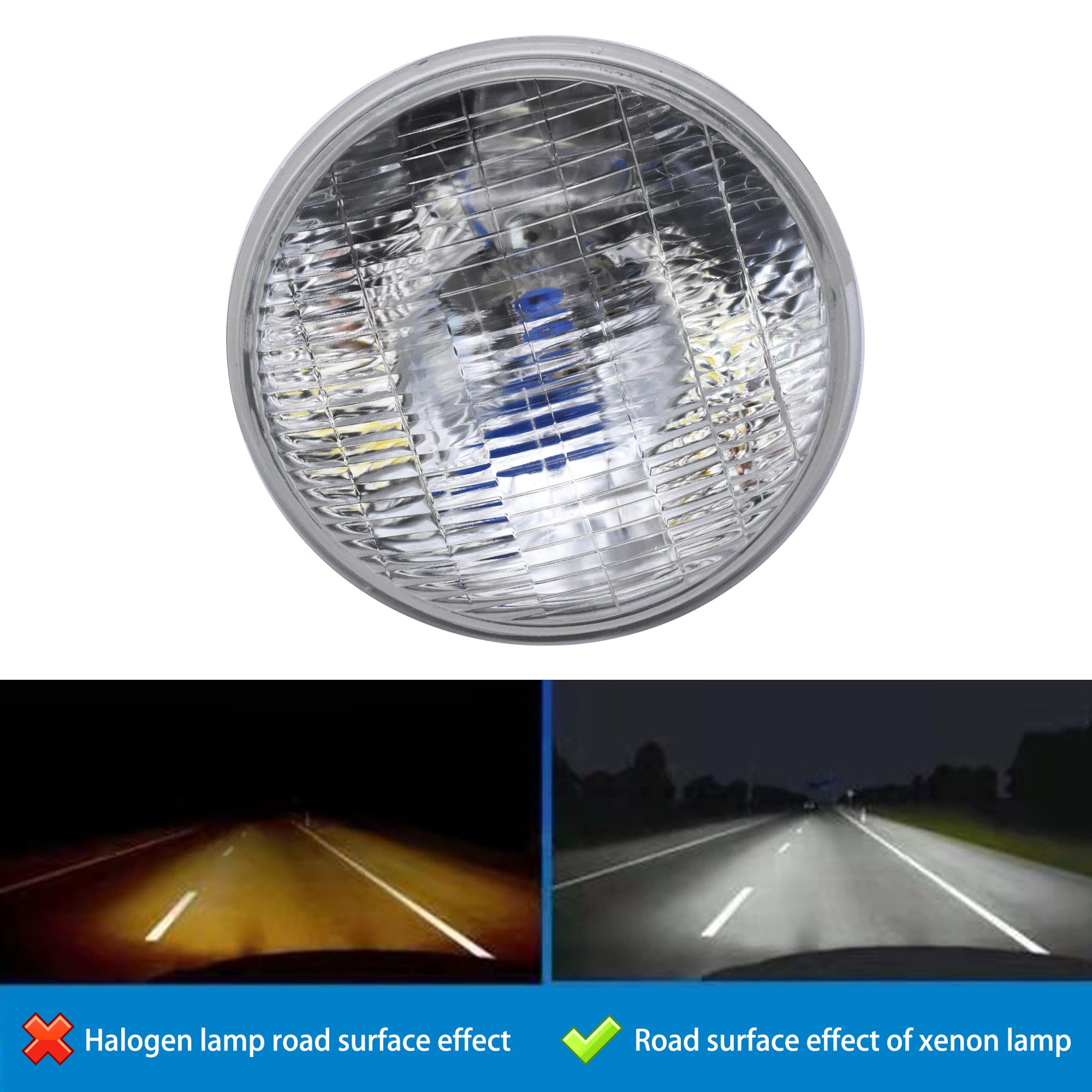 fokes H6024 Super vision Crystal headlight,Halogen Sealed Beam Headlight, (7"" Round,178mm) (90W), #H6024-90