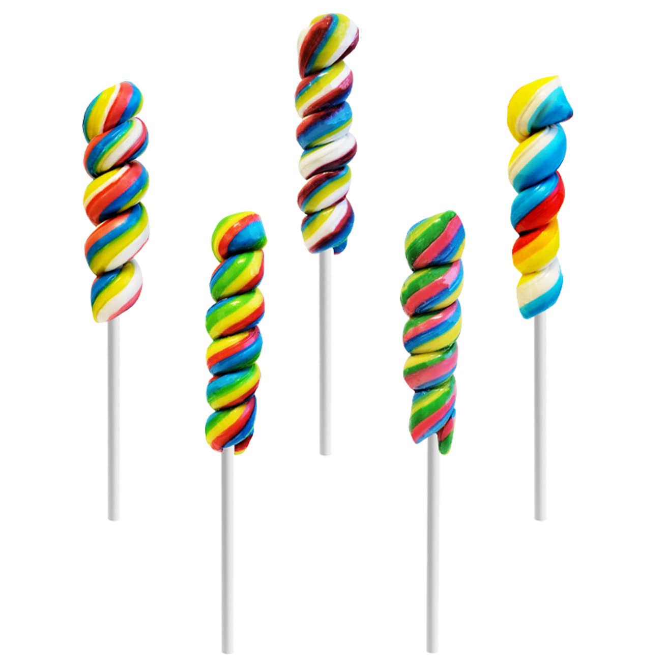 The Dreidel Company Twist Rainbow Lollipop, 4 Color Variety, Mixed Fruit Flavor, Individually Wrapped, 3" Inch Sucker (12-Pack)