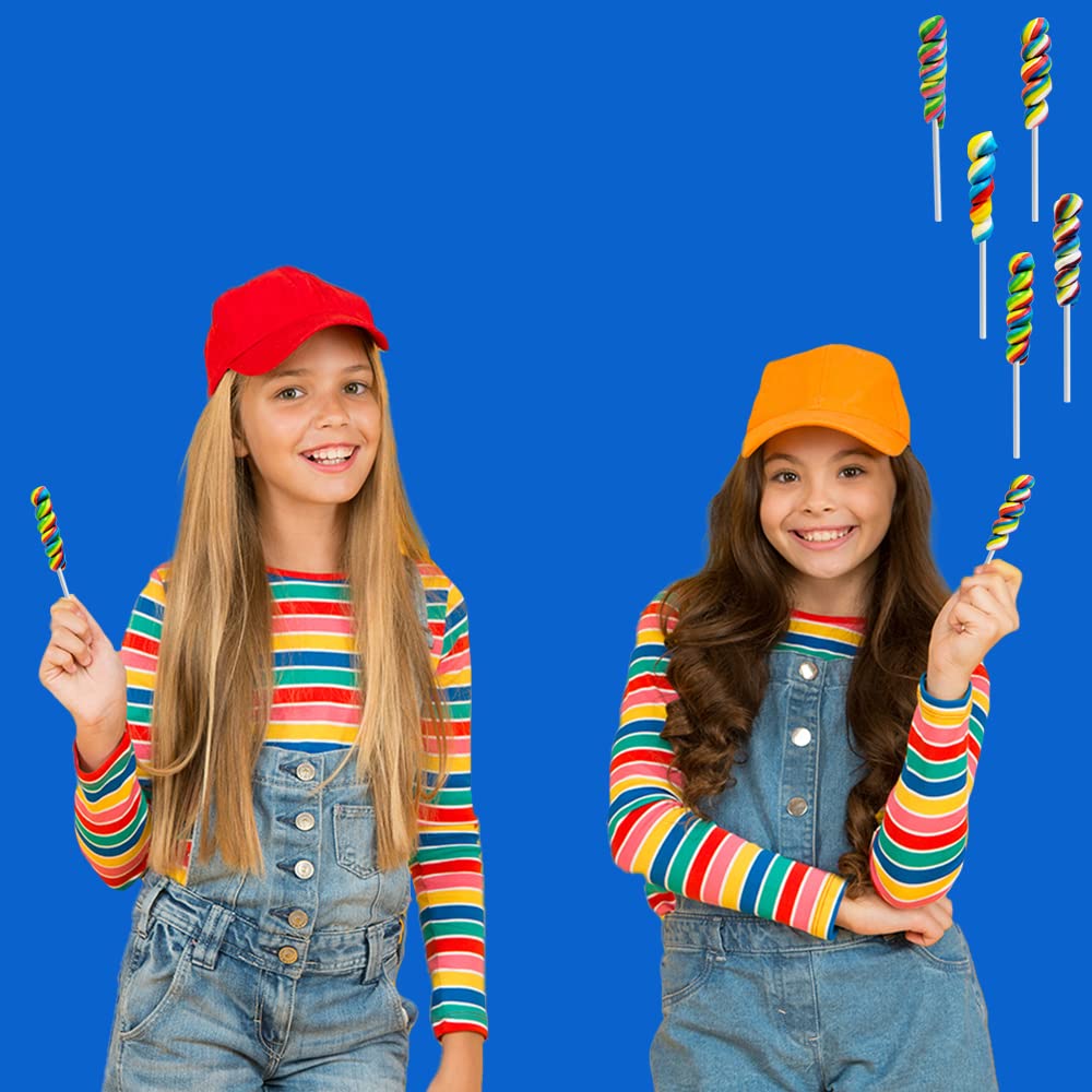 The Dreidel Company Twist Rainbow Lollipop, 4 Color Variety, Mixed Fruit Flavor, Individually Wrapped, 3" Inch Sucker (12-Pack)