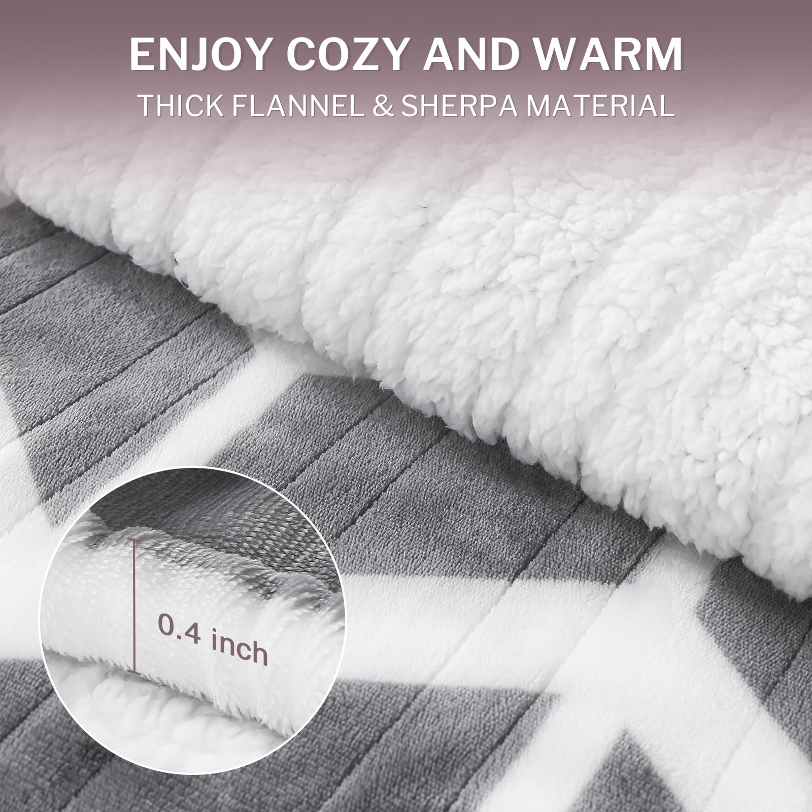 VENTIMI Electric Blanket Heated Throw, 50" x 60" Heated Blanket with 5 Heat Levels & 3 Hours Auto Off, Fast Heating Blankets with ETL & FCC Certification, Grey