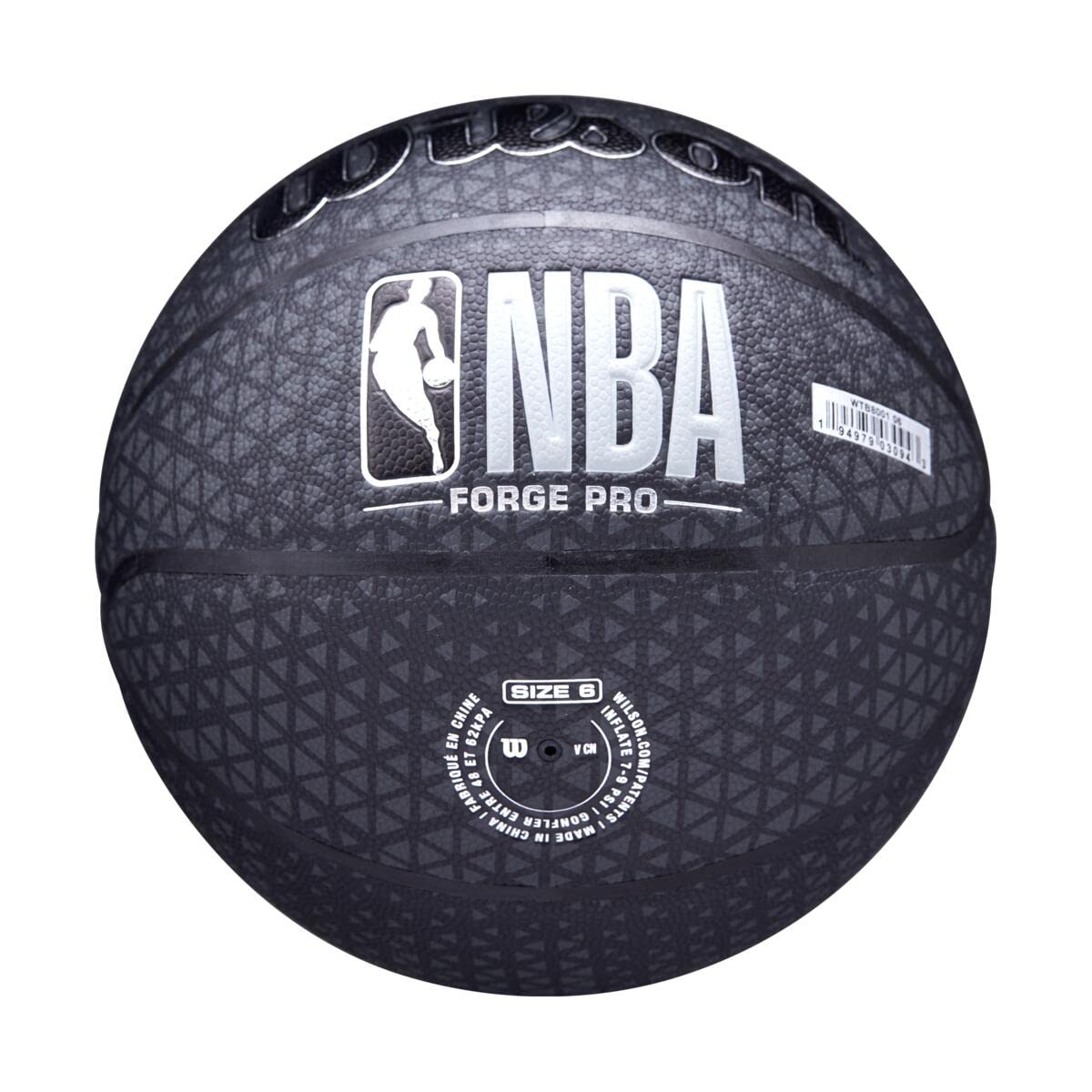 WILSON NBA Forge Series Indoor/Outdoor Basketball - Forge Pro, Black, Size 7 - 29.5"