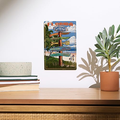 Lantern Press 6x9 Inch Wood Sign, Ready to Hang Wall Decor, Daytona Beach, Florida, Destinations Sign