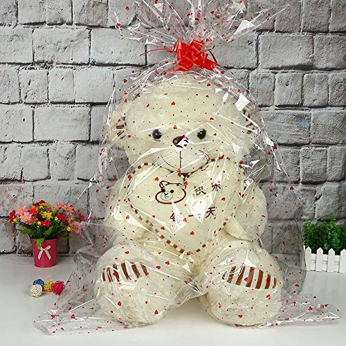 Clear Basket Bags, 10Pack 22x32 Inches Large Cellophane Bags Clear Printed Cellophane Wrap for Gift Baskets,Presents, Weddings, Bridal/Baby Showers and More