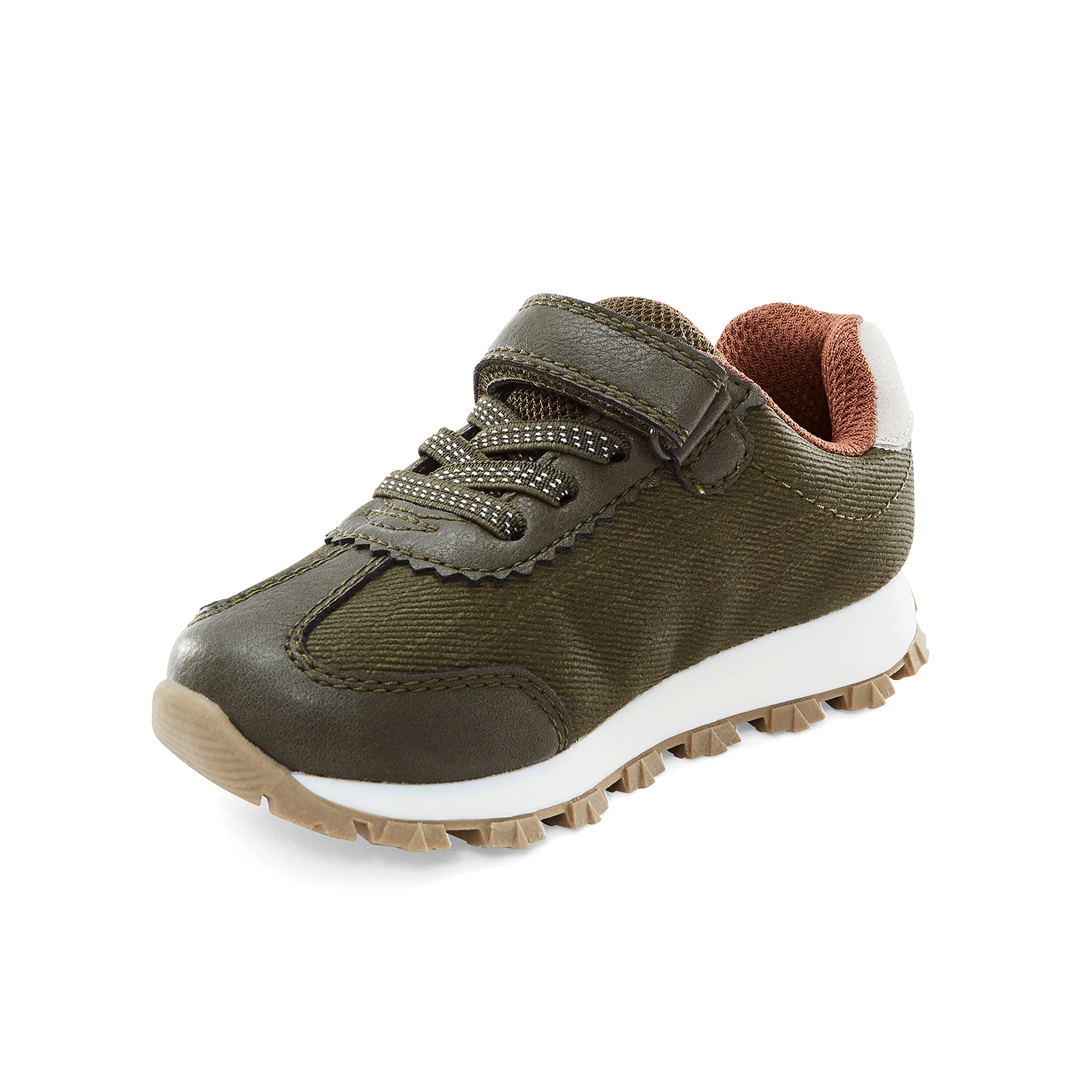 Simple Joys by Carter's Kids Bailey Athletic Sneaker Running Shoe, Olive, 4 US Unisex Toddler
