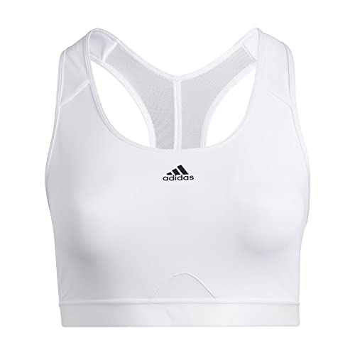 adidas Women's Plus Size Training Medium Support Racer Back Good Level Bra Padded w/ Removable Pads