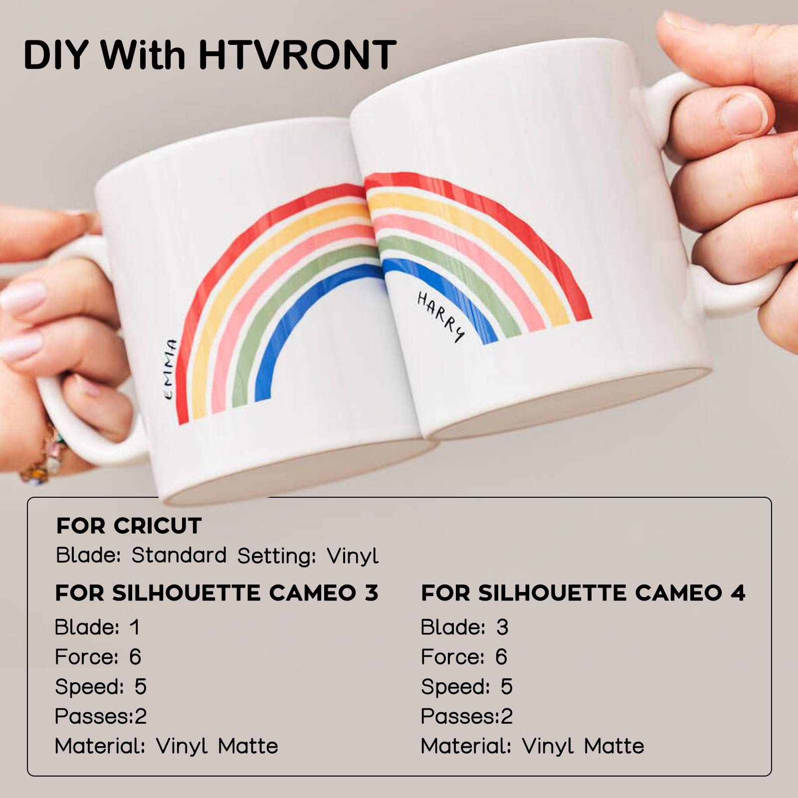 HTVRONT Black Permanent Vinyl, Black Vinyl for Cricut - 12" x 14 FT Black Adhesive Vinyl Roll for Cricut, Silhouette, Cameo Cutters, Signs, Scrapbooking, Craft, Die Cutters (Matte Black)