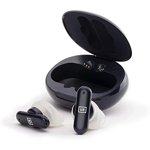 ULTIMATE EARS FITS True Wireless Bluetooth Custom Fit Earbuds, All Day Comfort, Built-in-Mic, Premium Audio, Passive Noise Cancel Earphones, 20 Hour Playtime, Sweat Resist Headphones (Dark Blue) Small