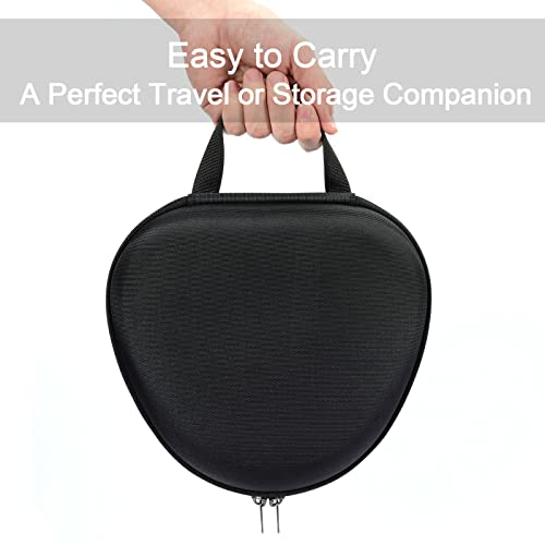 Hard Travel Carrying Case for Apple AirPods Max Headphone and It's Accessories, Protective Storage Bag - Black (Grey Lining)