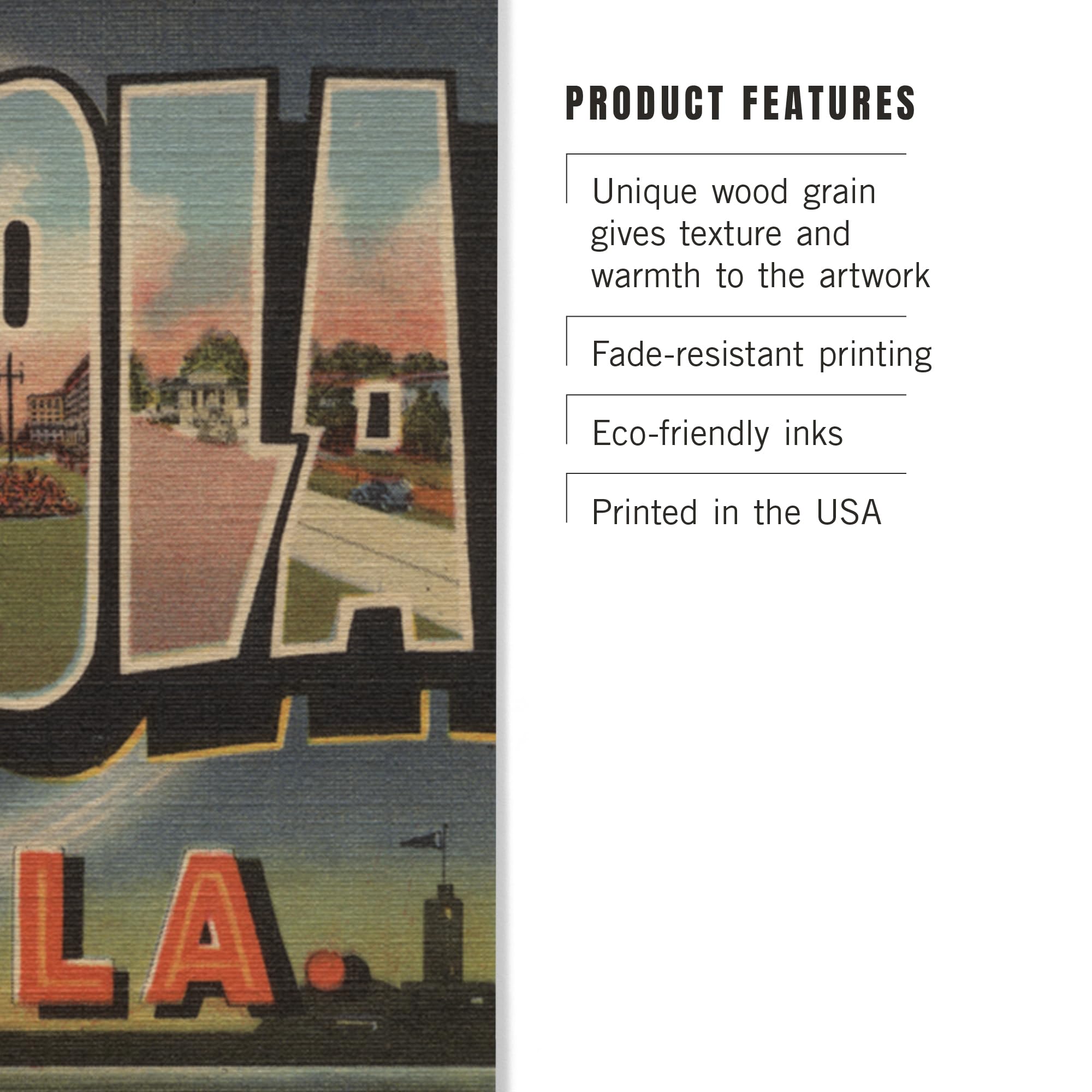 Lantern Press 6x9 Inch Wood Sign, Ready to Hang Wall Decor, Greetings from Pensacola, Florida (Airplanes)
