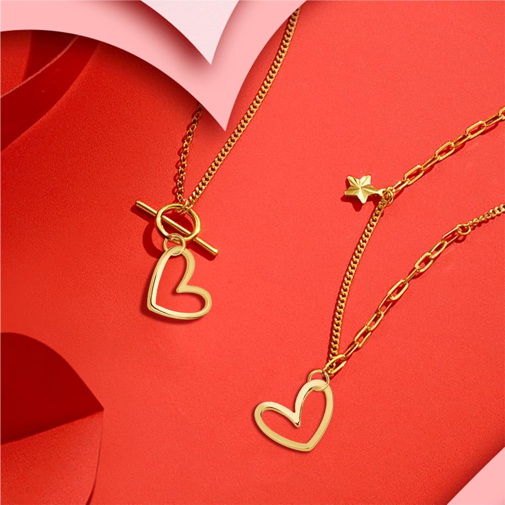 BENECREAT 20pcs Real 18K Gold Plated Linking Rings Brass Heart Jewelry Connectors Open Bezels for Bracelets Necklace DIY Making, Wedding, Mother's Day Festival Gifts, 11.5x13mm