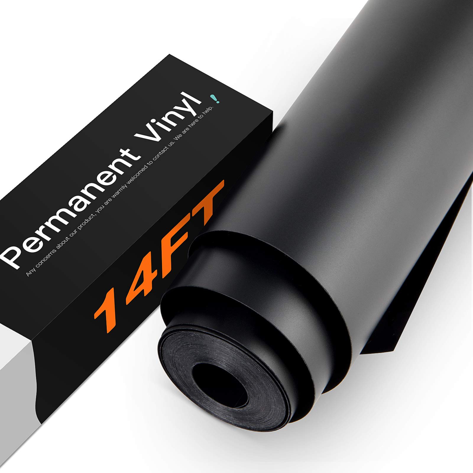 HTVRONT Black Permanent Vinyl, Black Vinyl for Cricut - 12" x 14 FT Black Adhesive Vinyl Roll for Cricut, Silhouette, Cameo Cutters, Signs, Scrapbooking, Craft, Die Cutters (Matte Black)