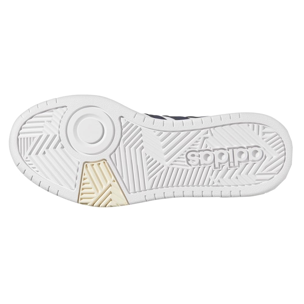 adidas Women's Hoops 3.0 Mid Basketball Shoe, White/Legend Ink/Rose Tone, 8.5