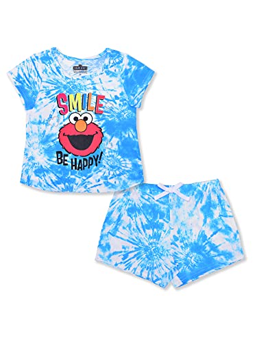 Sesame Street Elmo Girls’ T-Shirt and Short Set for Infant and Toddler – Blue
