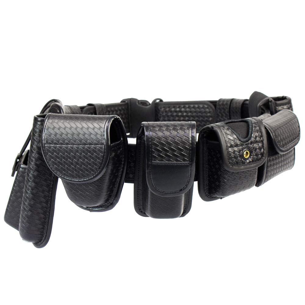 LytHarvest 9-in-1 Police Duty Belt Kit with Pouches, Law Enforcement Utility Belt Rig, Modular Security Guard Equipement Utility Belt,Basketweave (Medium)