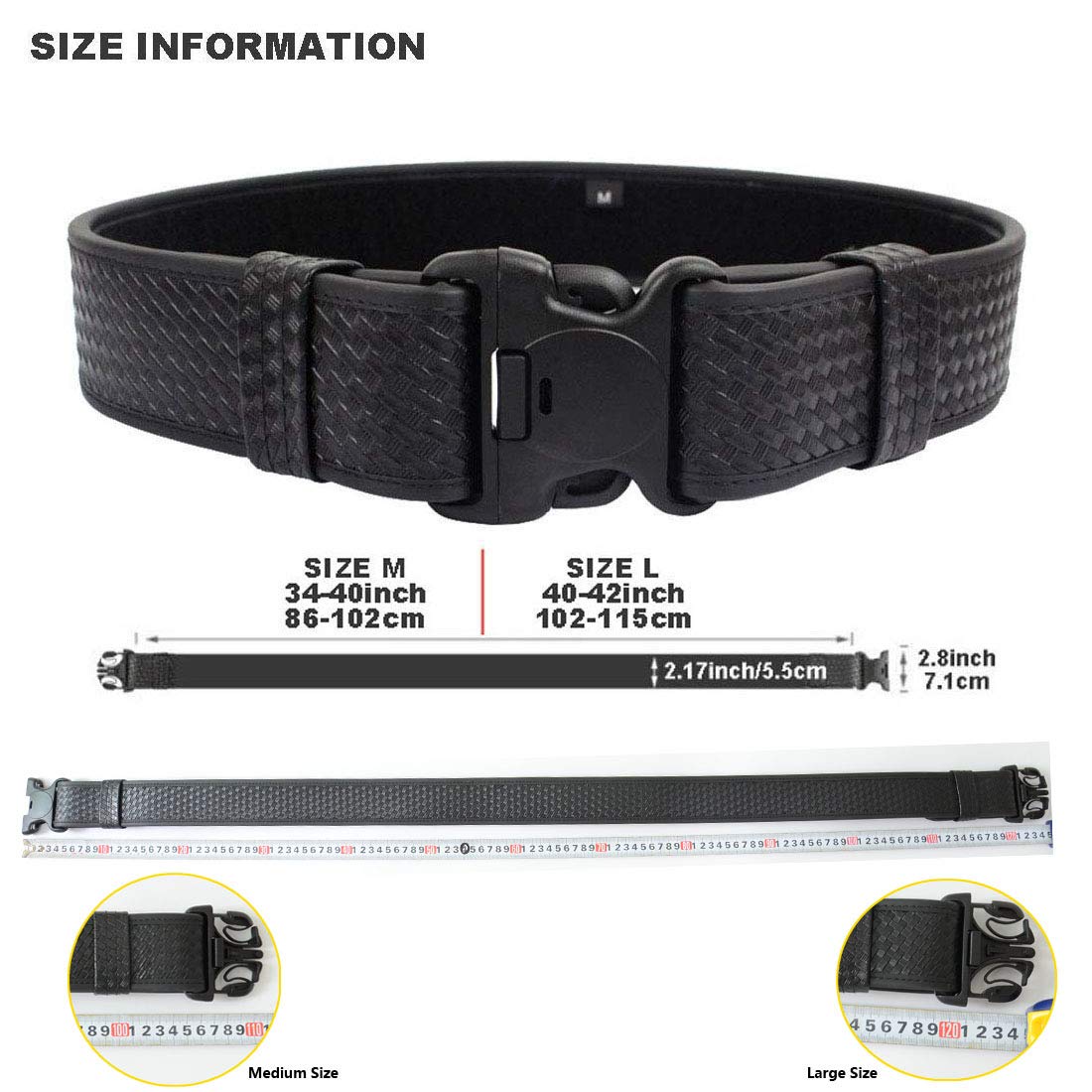 LytHarvest 9-in-1 Police Duty Belt Kit with Pouches, Law Enforcement Utility Belt Rig, Modular Security Guard Equipement Utility Belt,Basketweave (Medium)