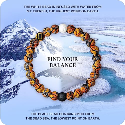 Lokai Silicone Beaded Bracelet for Women & Men, National Geographic Collection - Monarch Butterfly Style, (Small, 6 Inch Circumference) - Silicone Bracelet Slides-On, Comfortable Fit