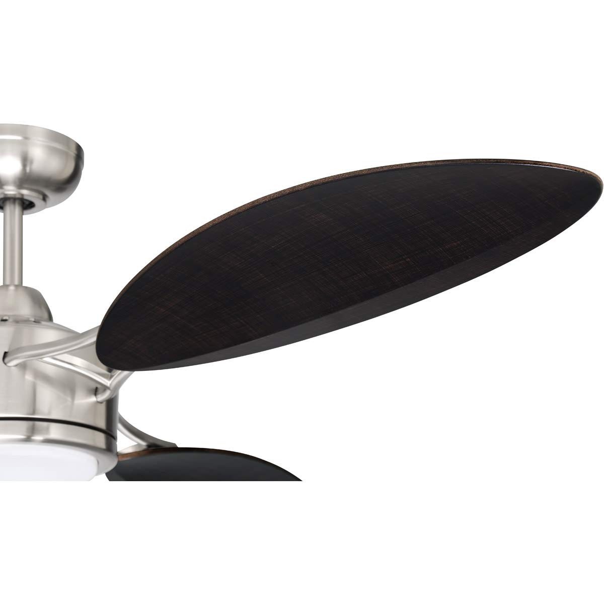 Craftmade JOU64BNK3 Journey Modern 64" Indoor/Outdoor Damp Location Large Ceiling Fan with LED Lights & Remote/WiFi, 3 Black Walnut ABS Blades, DC Motor, Brushed Polished Nickel