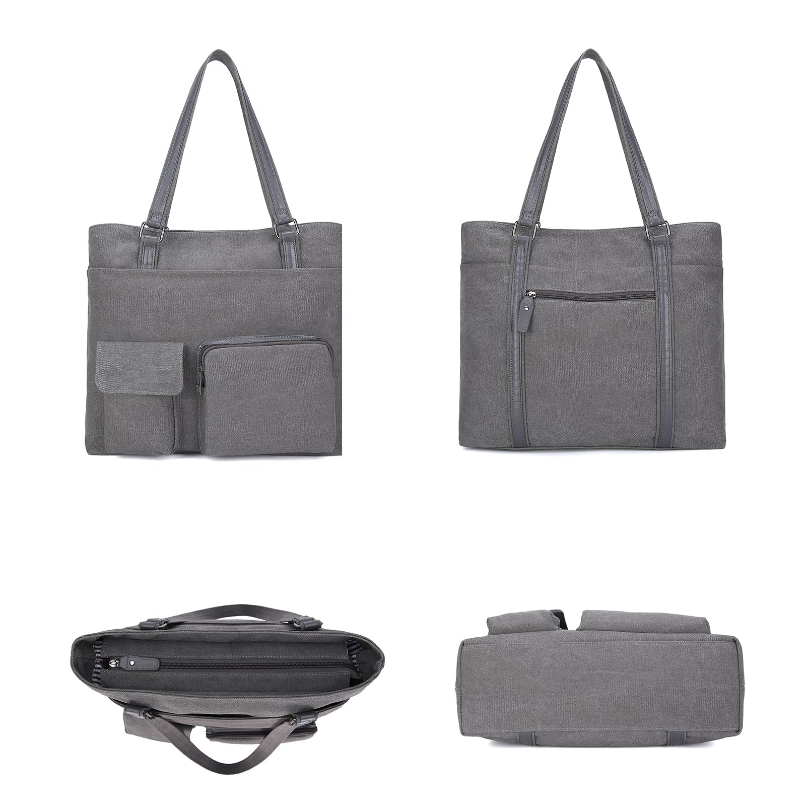 Laptop Tote Bag for Women Work Bags Professional 15.6 Inch Large Canvas Purse with Pockets