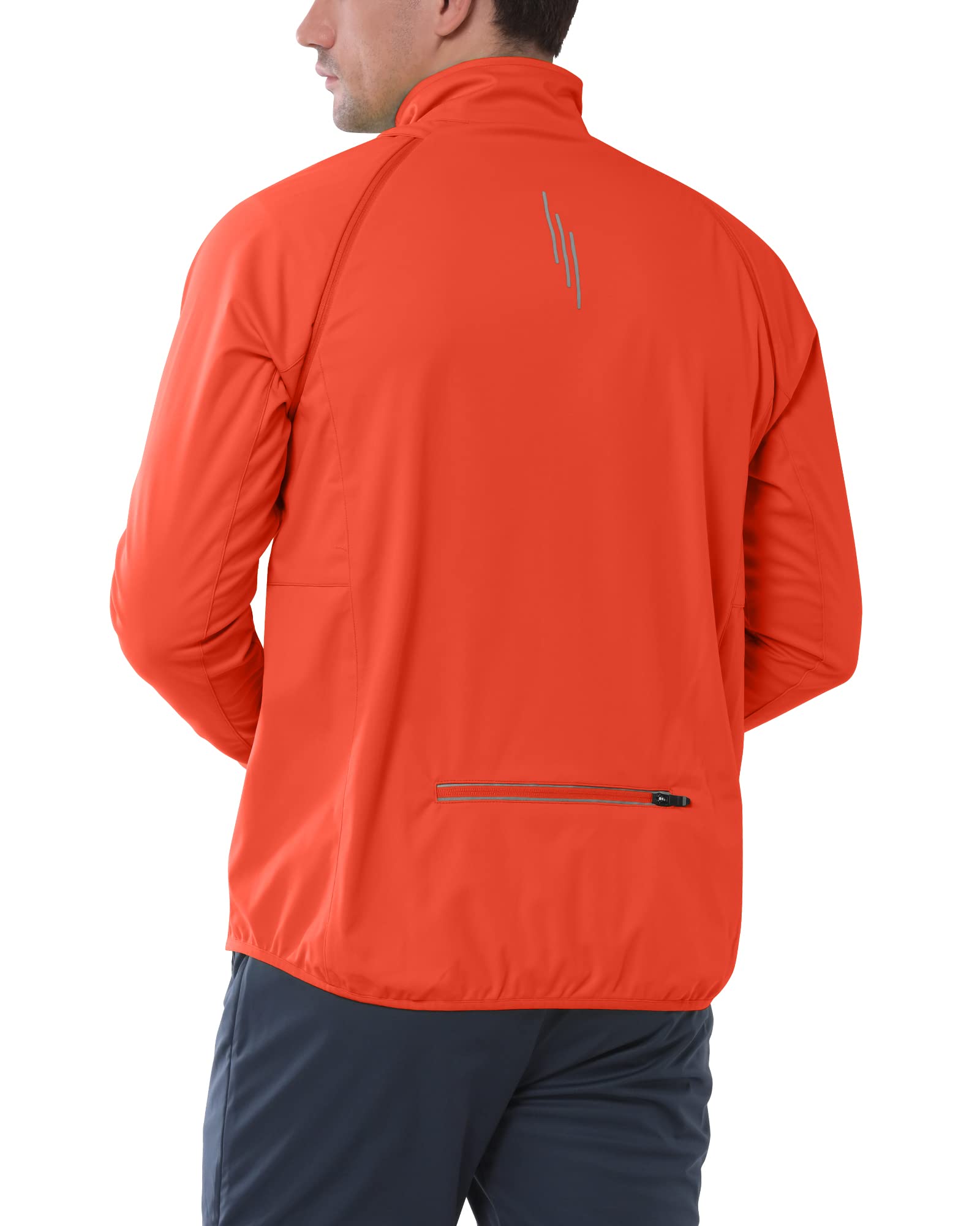 33,000ft Men's Cycling Jacket Long Sleeve, Waterproof Running Bike Vest Outerwear Reflective Windproof Sleeveless Jacket
