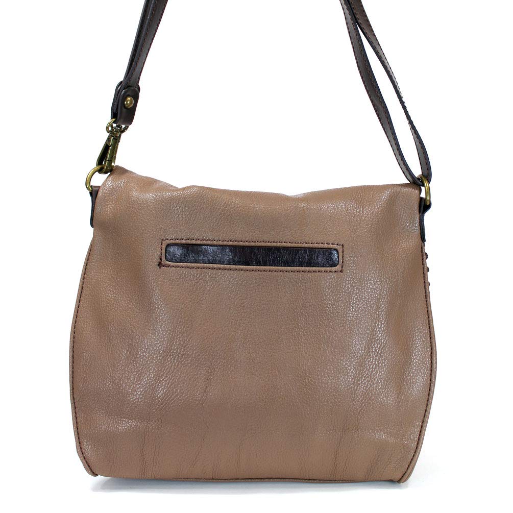 Chala Charming Crossbody Bag Shoulder Handbag With Flap Top and Zipper Brown (Coin Purse_ Dinosaur Triceratops)