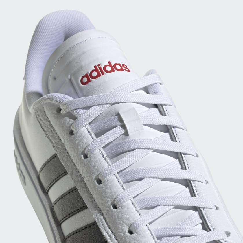 adidas Men's Grand Court Alpha Tennis Shoe, White/Core Black/Blue Rush, 10.5