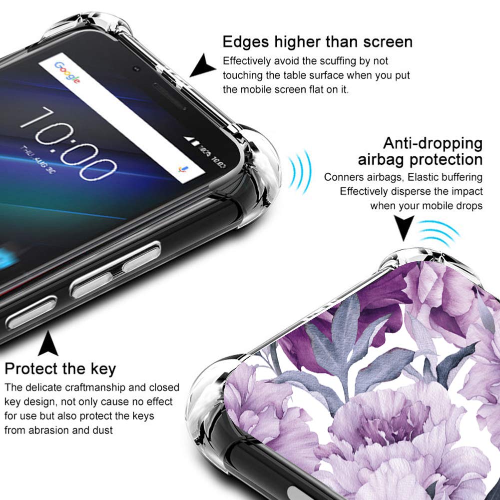 FollmeAir for Oneplus 9 5G Case (Not fit Oneplus 9 Pro), Slim Flexible TPU Bumper Shock Absorption Rubber Soft Silicone Case Cover Fit for Oneplus 9 5G (Purple Flower)