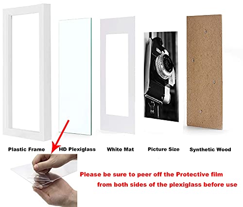 LUOFU 11x14 Picture Frames Set of 2,White Picture Frame 11x14,Display Pictures 8x10 with Mat or 11x14 without Mat,Multi Photo Frames Collage for Wall Art Decorative Display