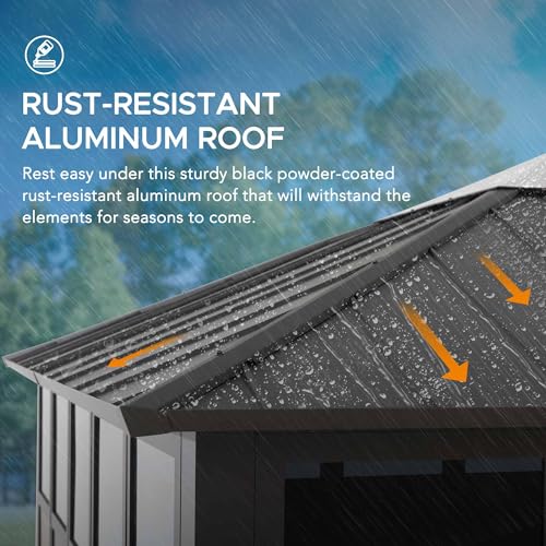 Sunjoy Outdoor Sunroom 11 ft. x 11 ft. Black Hardtop Gazebo, Rust-Resistant Aluminum Sunroom Multipurpose Studio/Hot Tub Shelter with PC Board Skylight and Mute Lock Doors by SummerCove